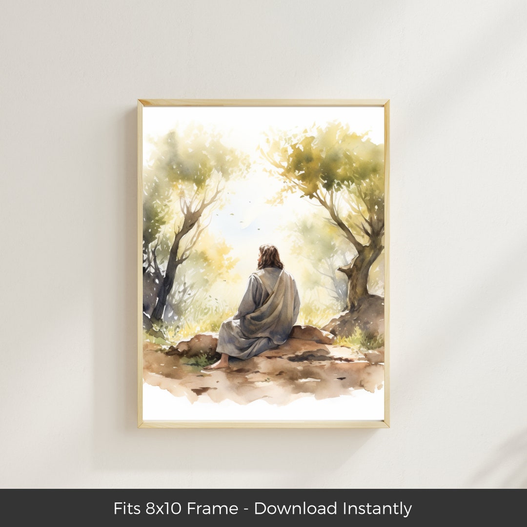 Jesus in the Garden of Gethsemane Christian Watercolor Art, LDS ...