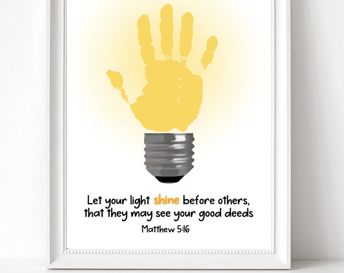 Shine Jesus Shine Handprint Craft, Printable, Matthew 5:16, Let Your ...