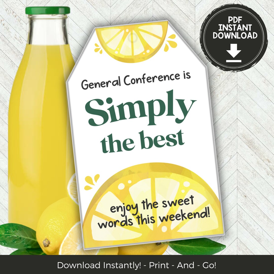 LDS Printable General Conference Treat Tag, Primary General Conference ...