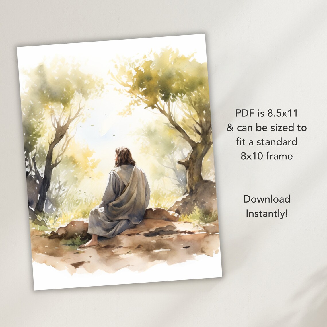 Jesus in the Garden of Gethsemane Christian Watercolor Art, LDS ...