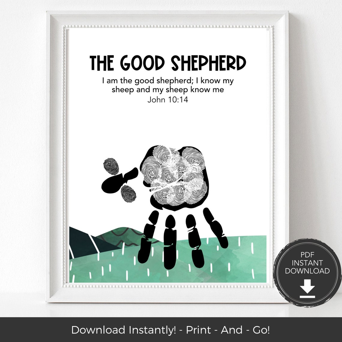 Kids Bible Crafts, Christian Printable Handprint Art for Kids, Easy ...
