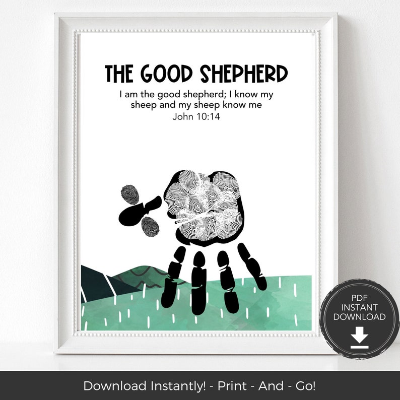 Kids Bible Crafts, Christian Printable Handprint Art for Kids, Easy ...