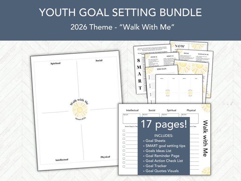 LDS Youth Theme 2026, Goal Setting Worksheet Planner Template, Walk ...