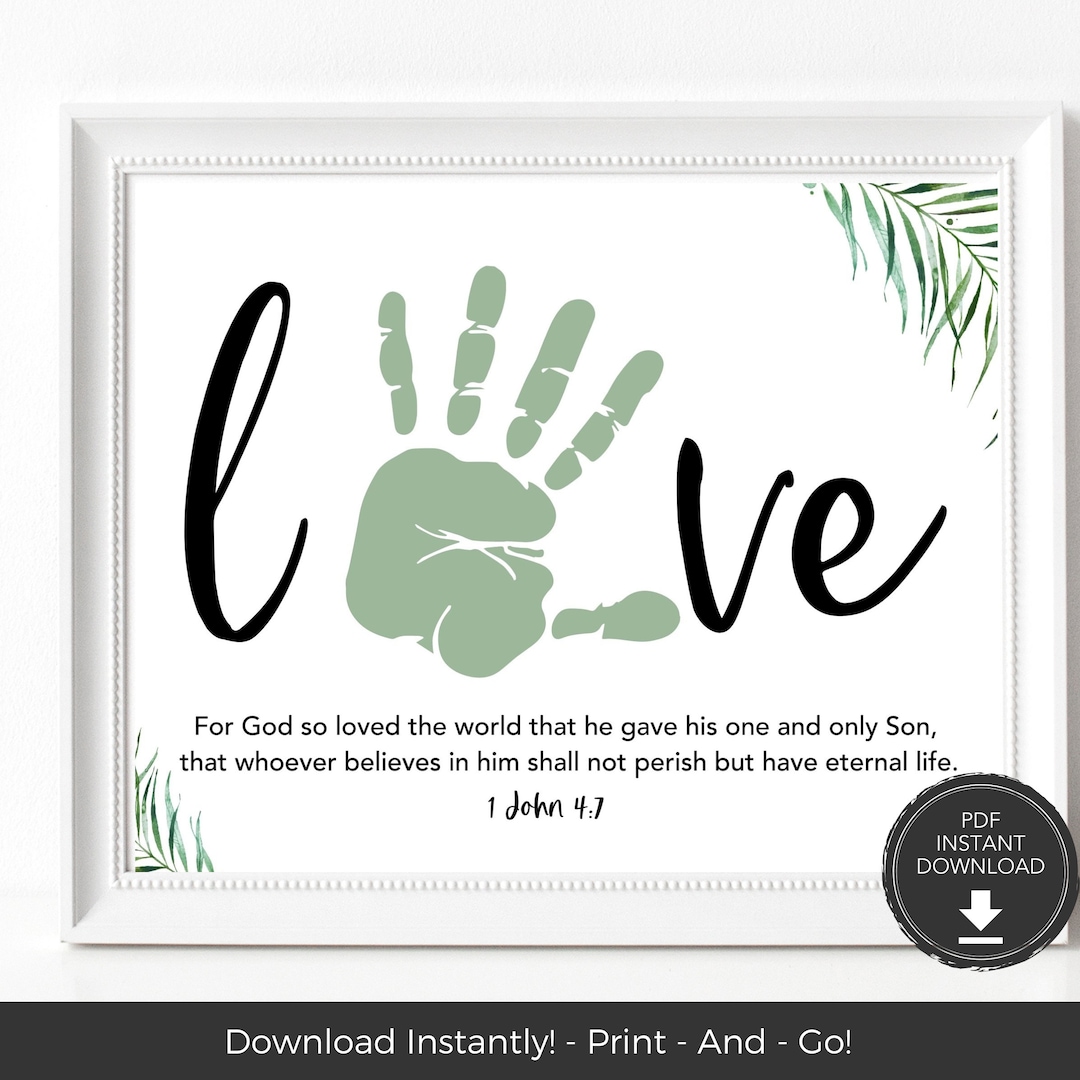 Kids Bible Crafts, Christian Printable Handprint Art for Kids, Easy ...