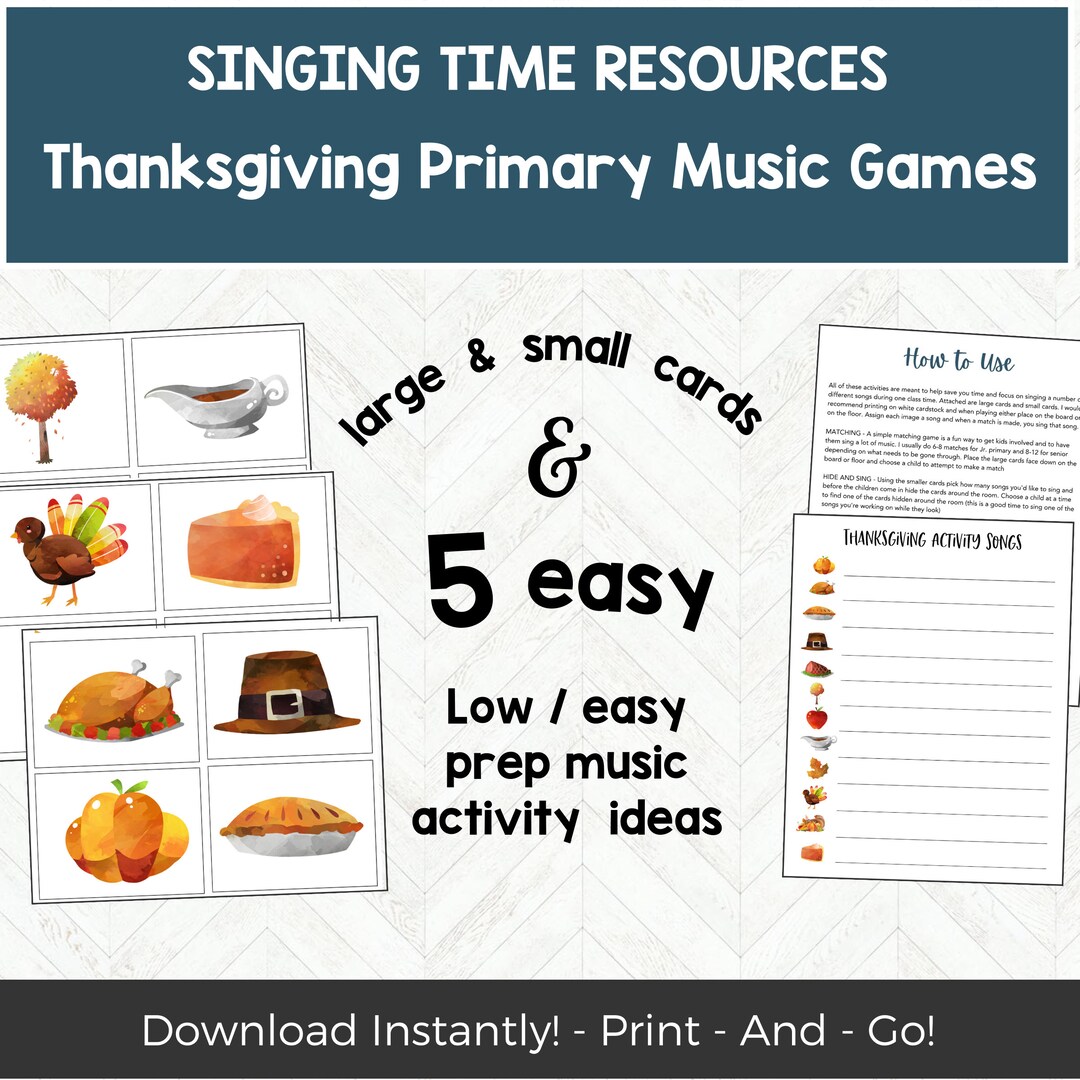 THANKSGIVING Singing Time Activity, LDS Primary Chorister, LDS Primary ...