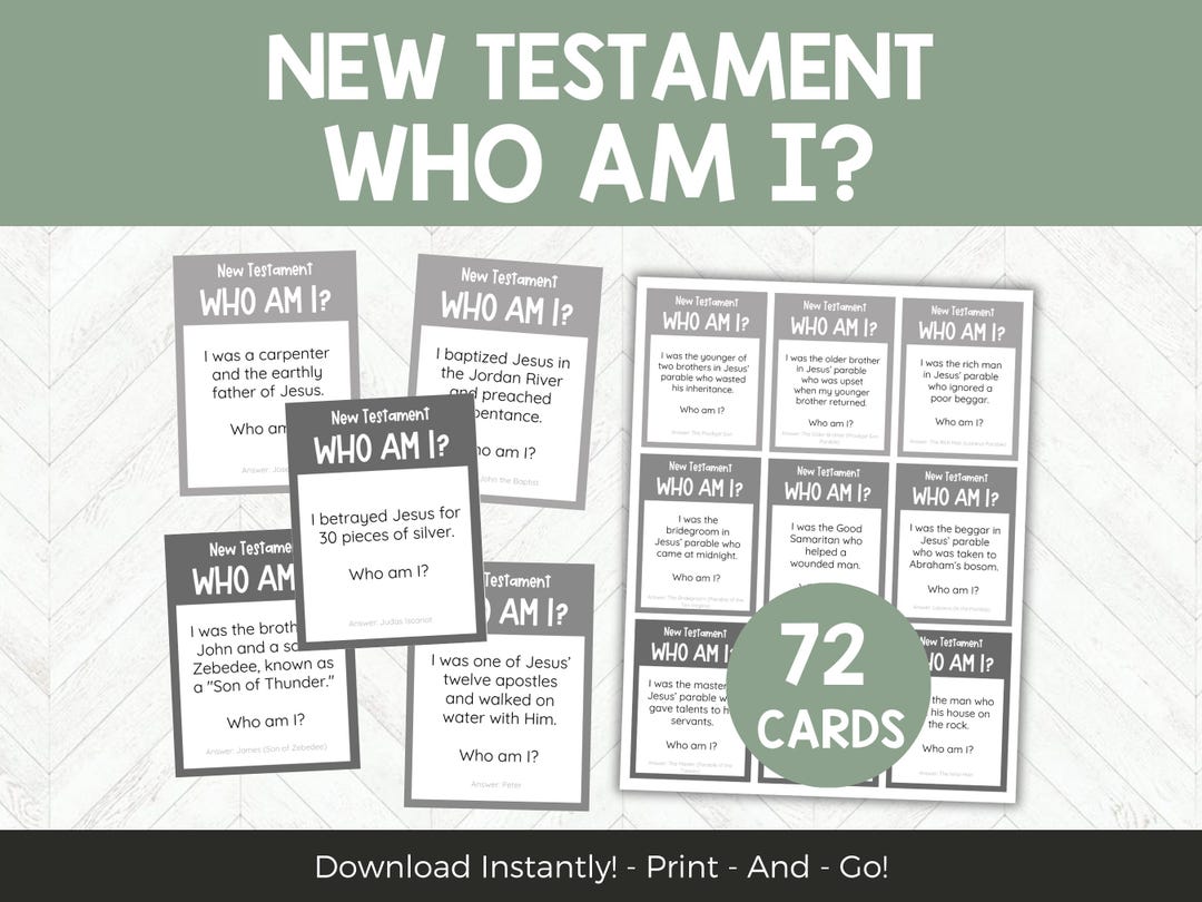 New Testament Game, Who Am I Game, Printable Bible Games for Kids Teens ...