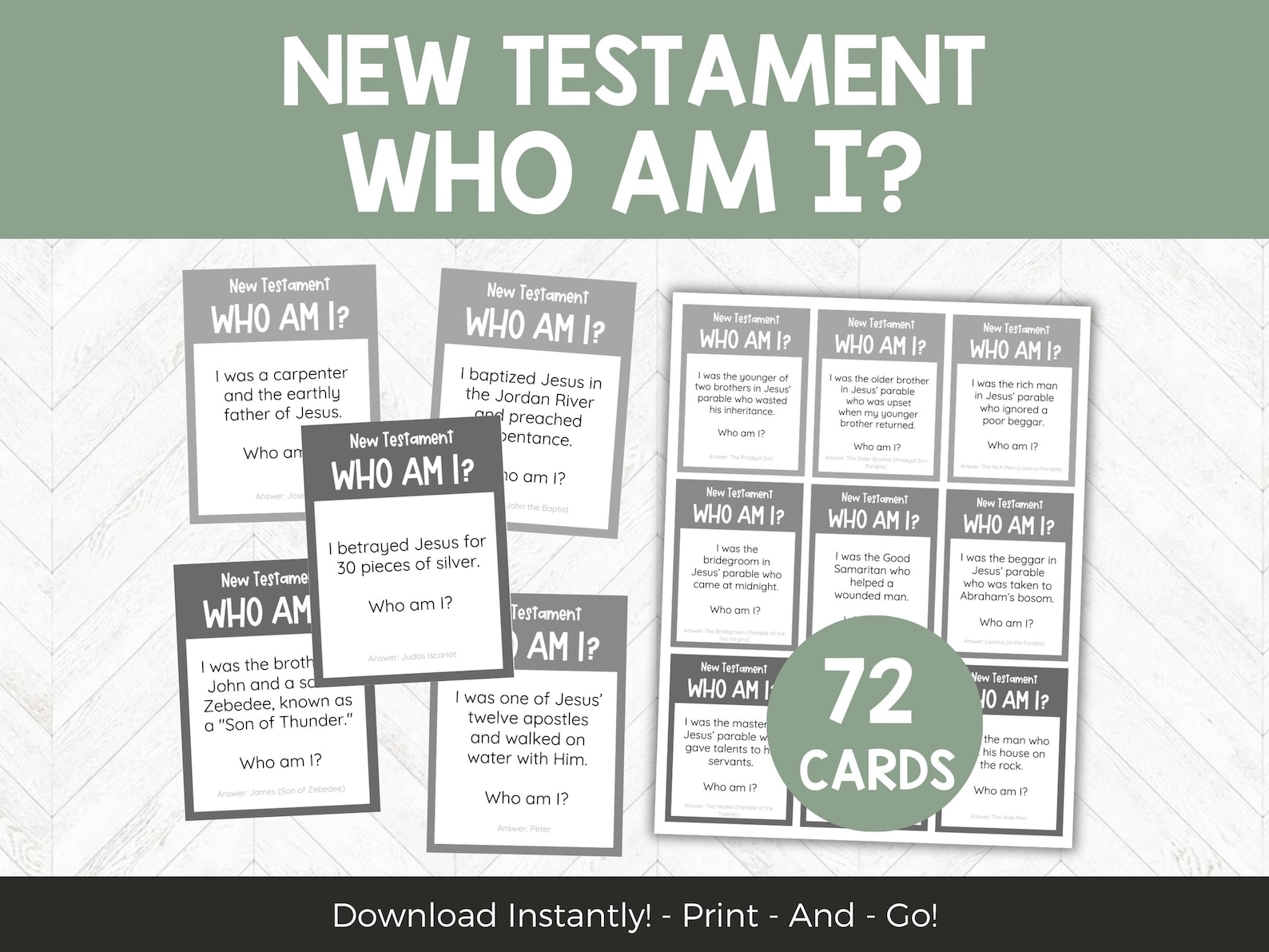 New Testament Game, Who Am I Game, Printable Bible Games for Kids Teens ...