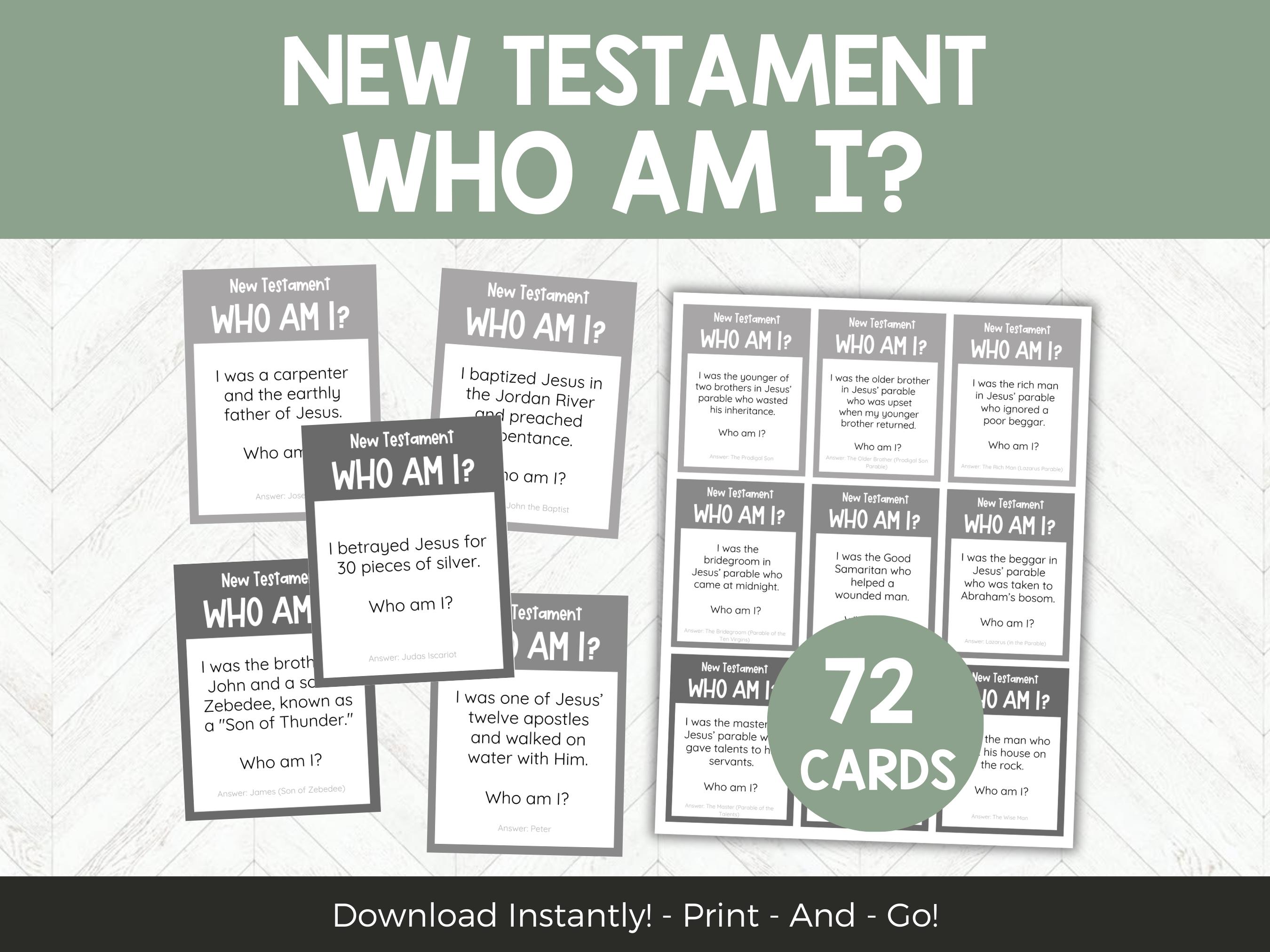 New Testament Game, Who Am I Game, Printable Bible Games for Kids Teens ...