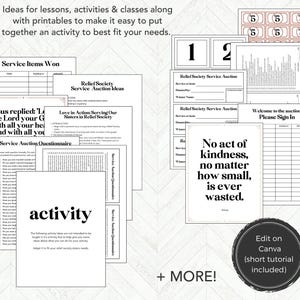 Relief Society Service Auction Activity Idea, RS Activity Invitation ...