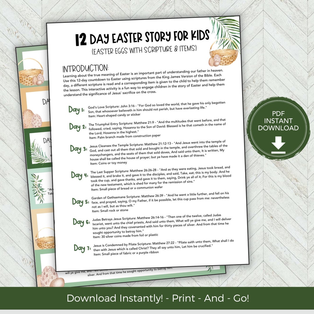 Printable Easter Countdown Christian Easter Activity, Easter Bible ...