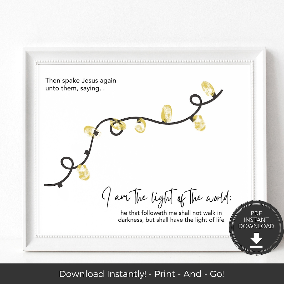 Scripture Fingerprint Christmas Craft DIY, Baby's First Christmas ...