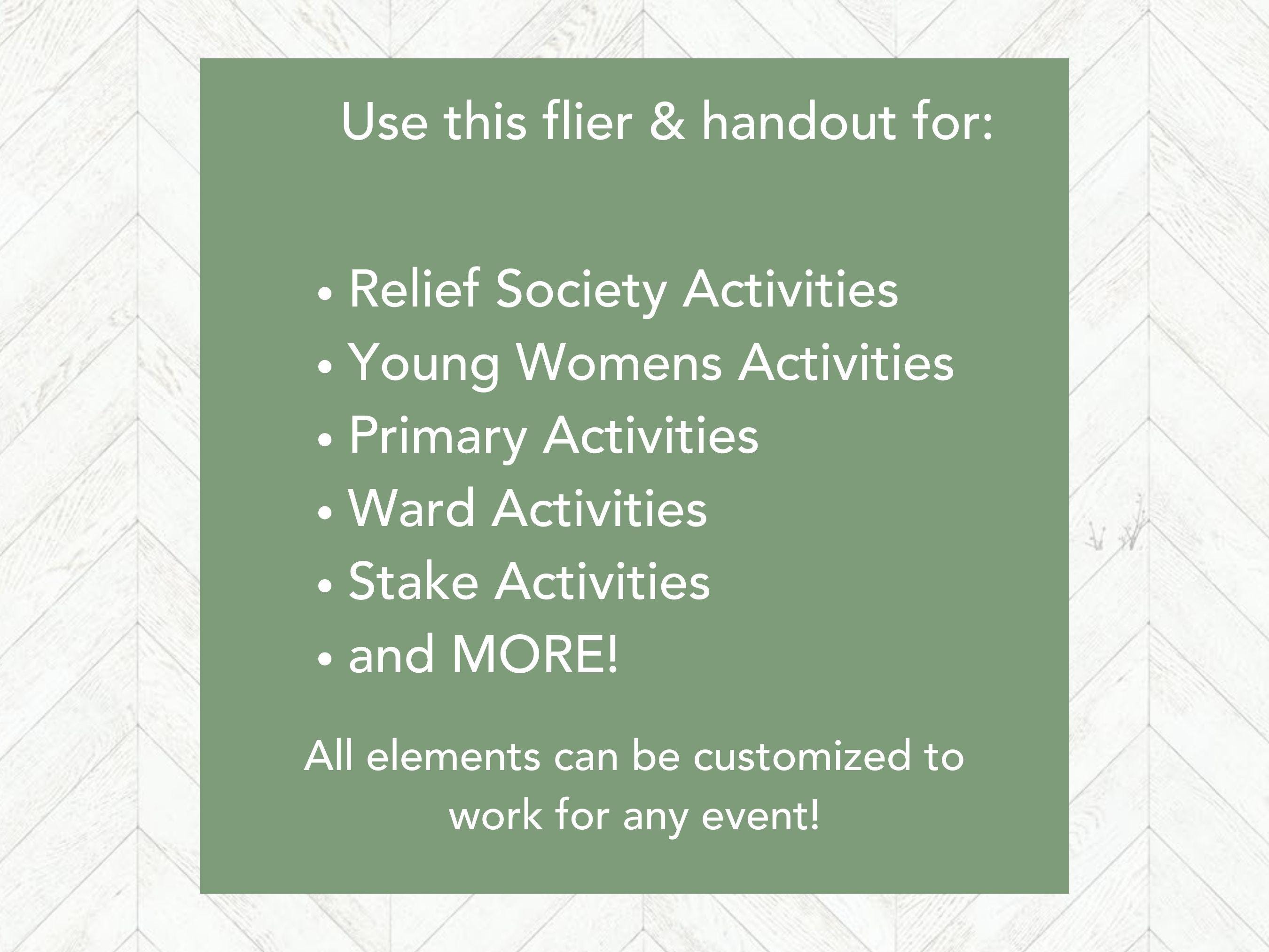 Get to Know You LDS Relief Society Activity, EDITABLE RS Activities ...