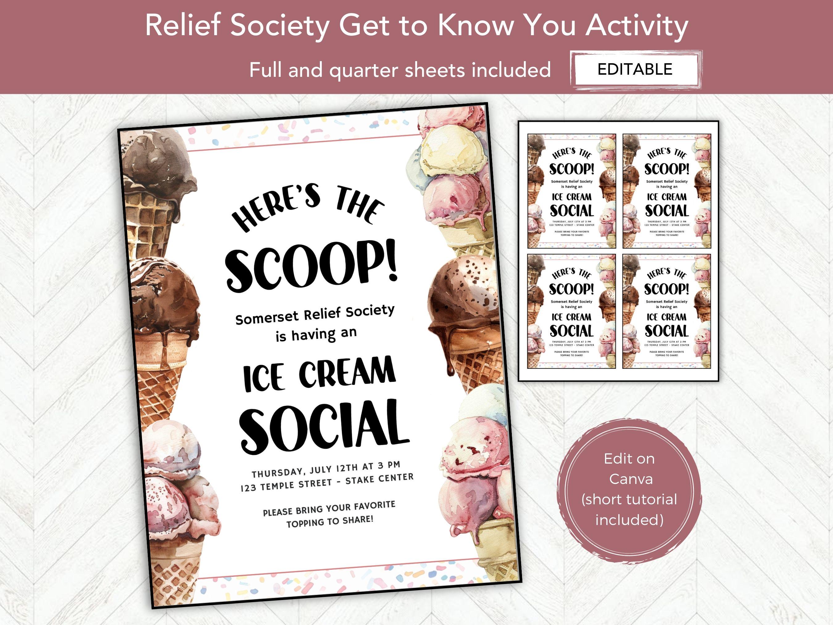 Ice Cream Social LDS Youth, Stake or Ward Activity Idea, Low Prep Easy ...
