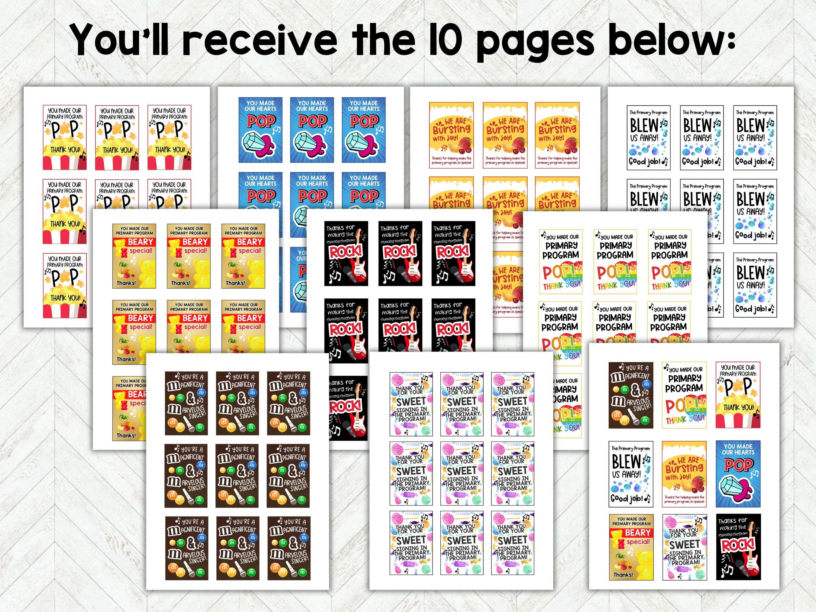 LDS Primary Program Gift Tags Printable for Kids and Teachers ...