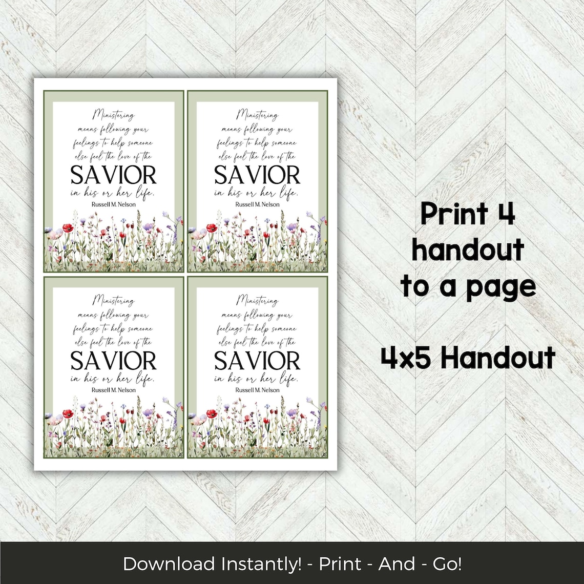 LDS Ministering Handout, Spring Ministering Gift Idea, LDS Relief ...