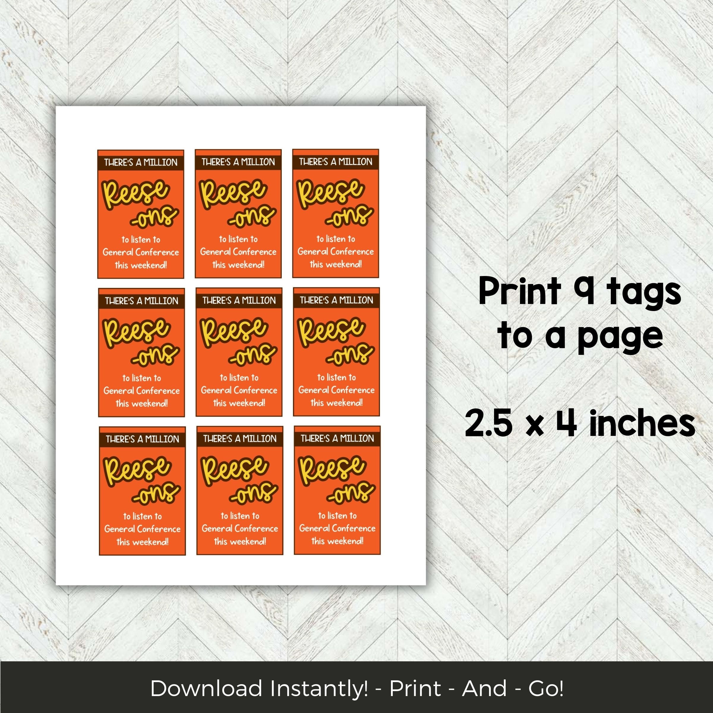 LDS Printable General Conference Treat Tag, Primary General Conference ...