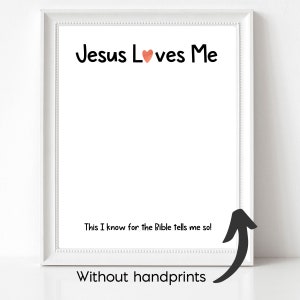 Jesus Loves Me Printable Christian Handprint Art, Handprint Craft ...
