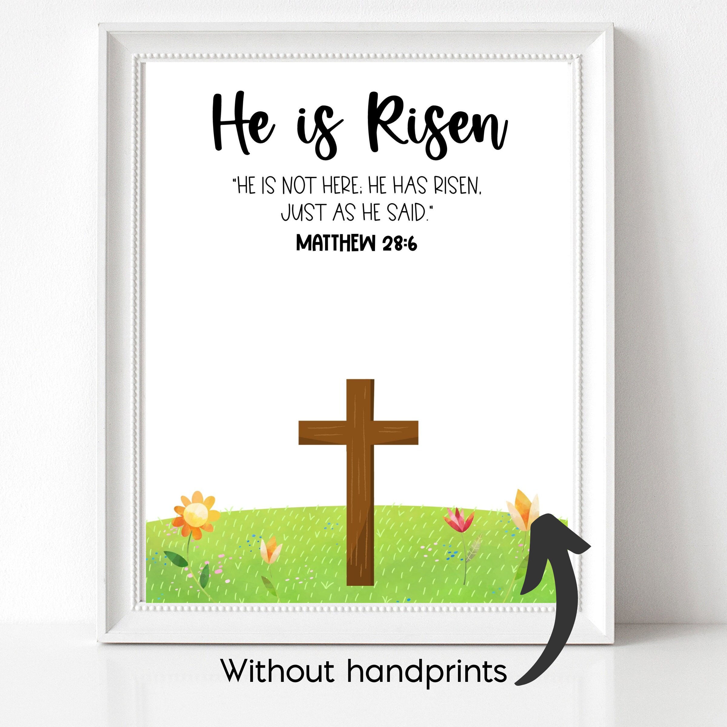 He is Risen Easter Children's Bible Handprint Craft, Scripture ...