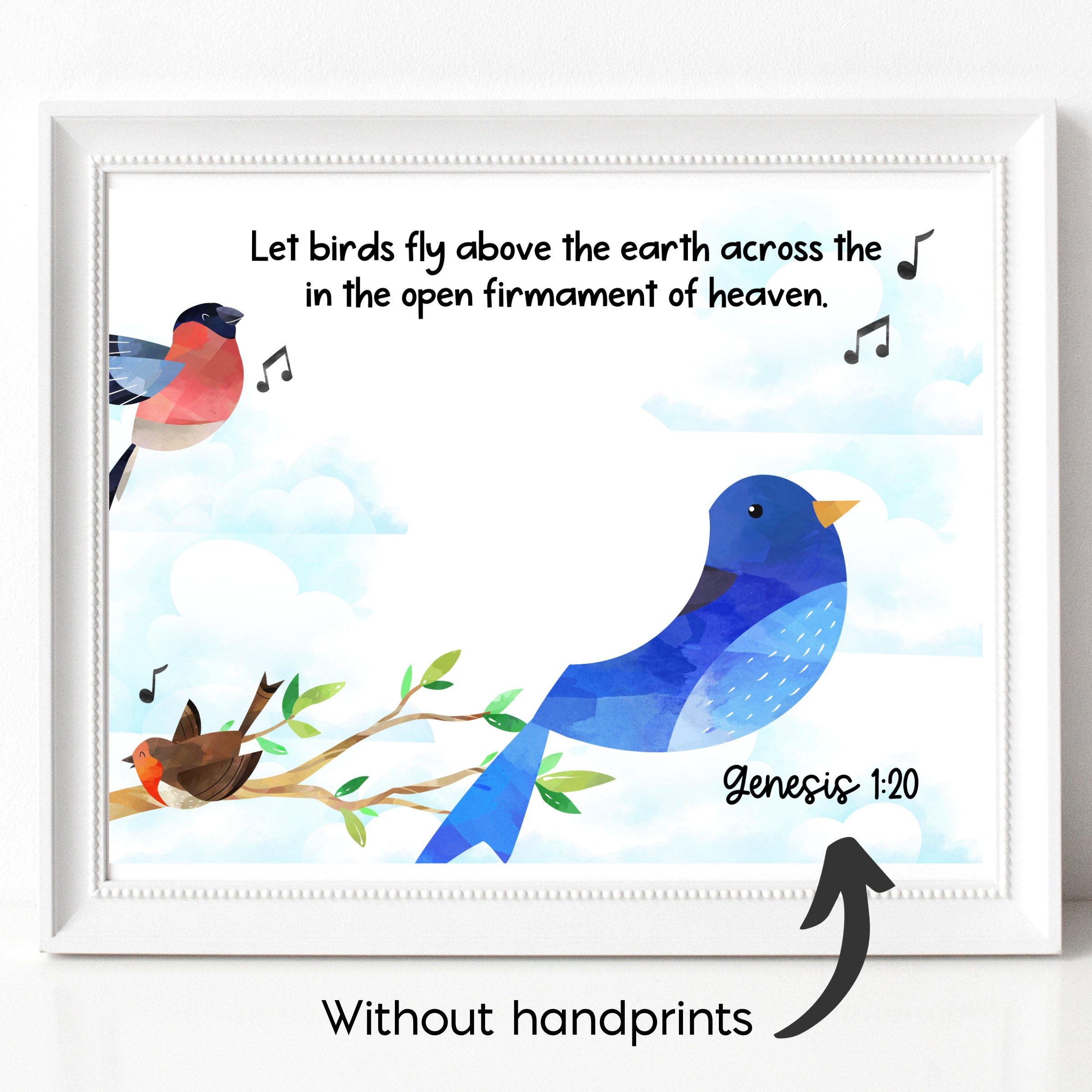 Genesis Creation Childrens Bible Verse Handprint Craft, Christian ...