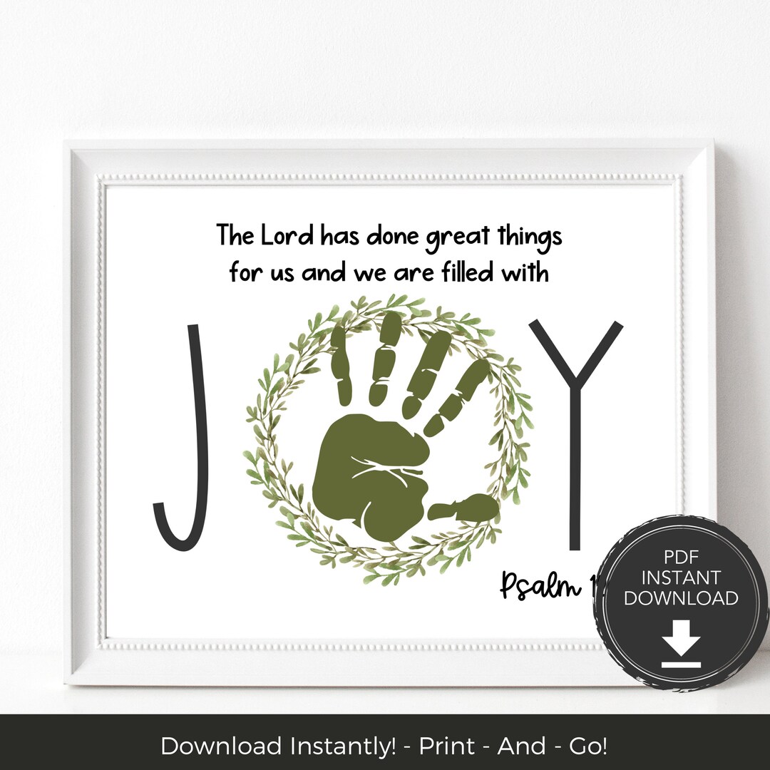 Psalms Joy Childrens Bible Verse Handprint Craft, Christian Preschool ...