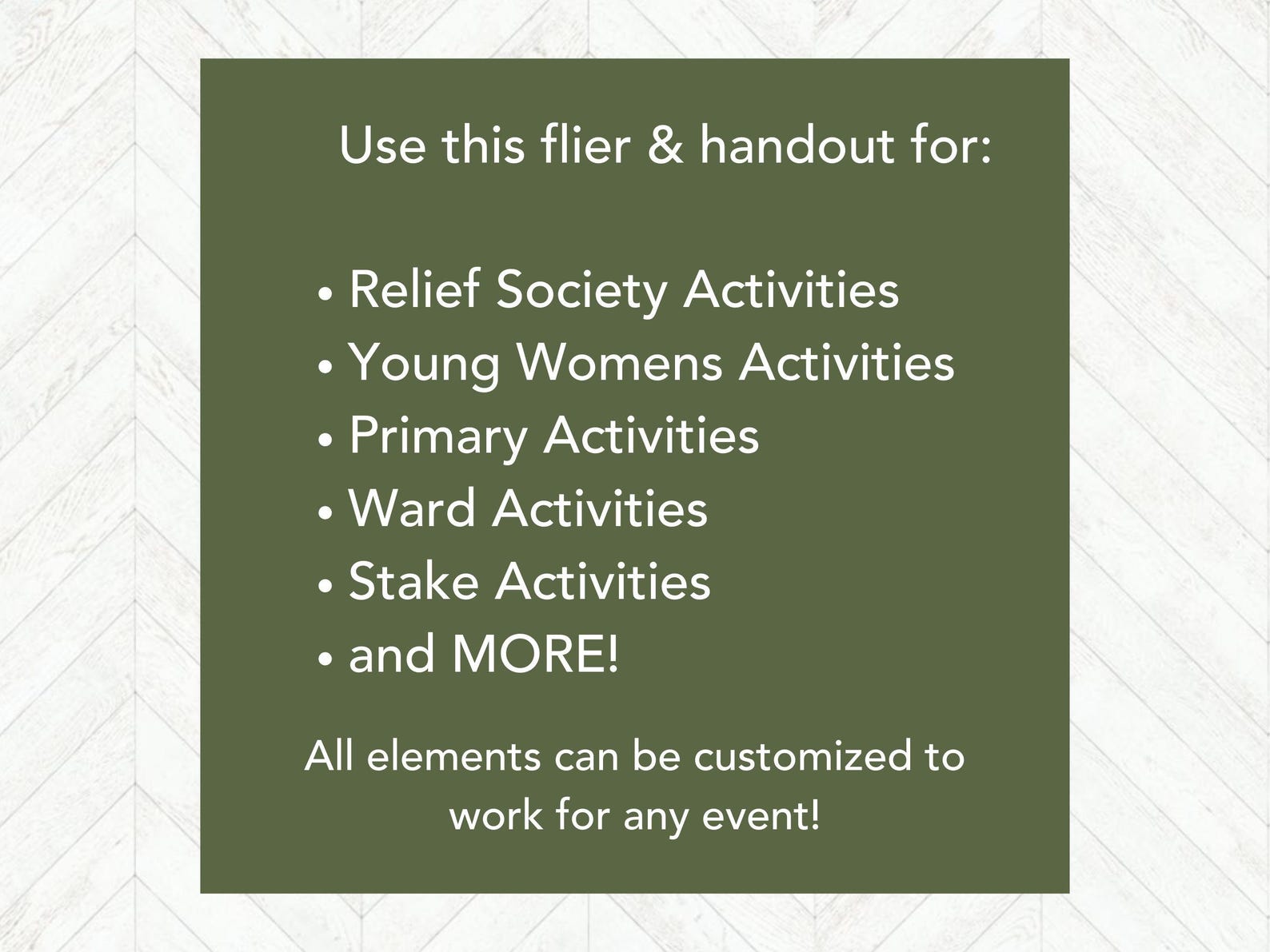 Spring Garden LDS Relief Society Activity, EDITABLE RS Activities ...