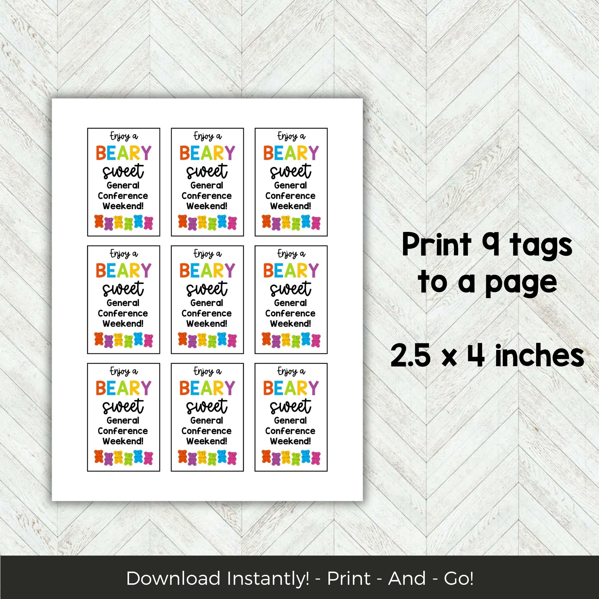 LDS Printable General Conference Treat Tag, Primary General Conference ...