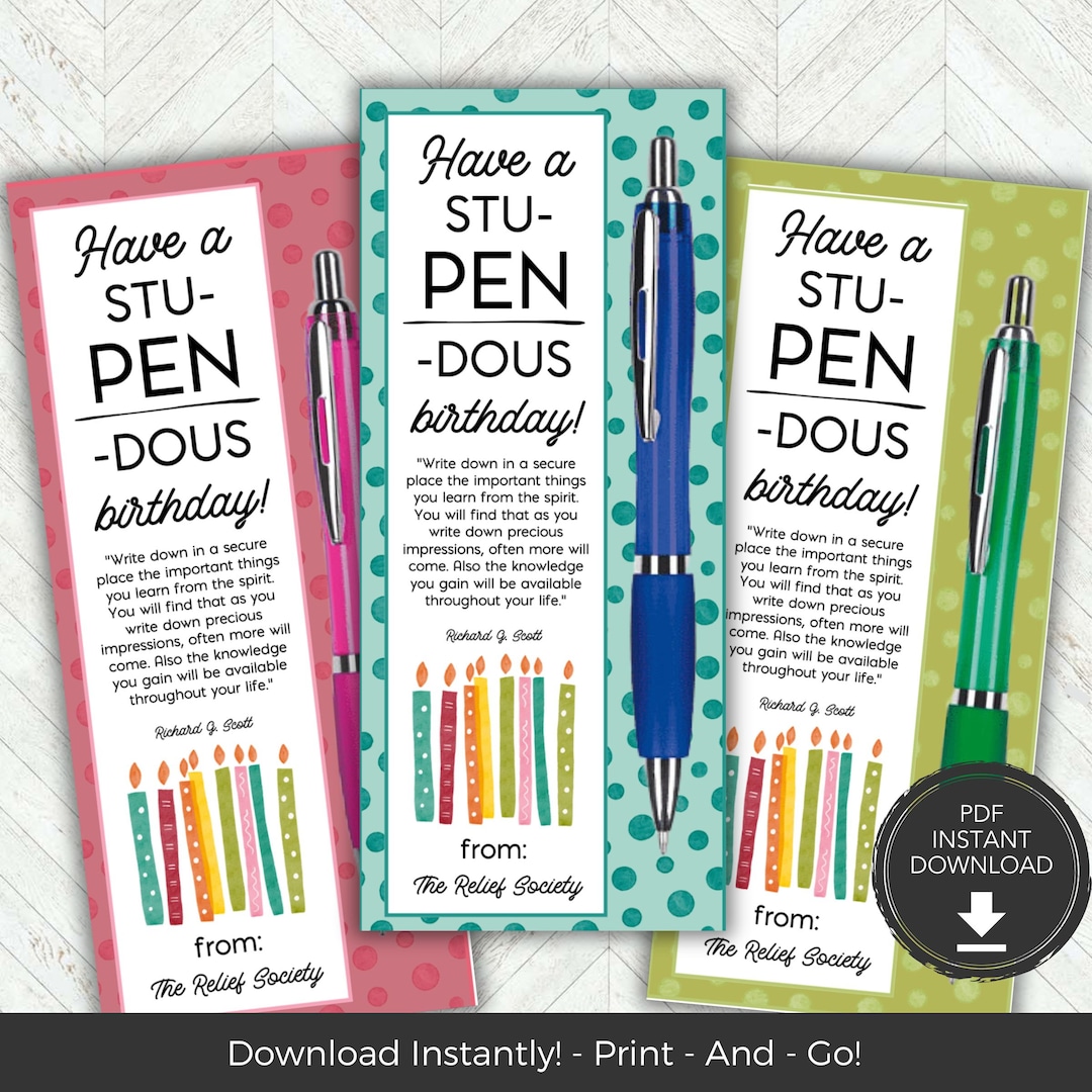 LDS Printable Relief Society Gift Tag, Birthday Gift for Ministering ...