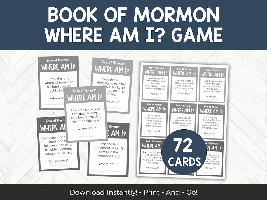 Book of Mormon LDS Game, BOM Where Am I Game for LDS Seminary Class or ...