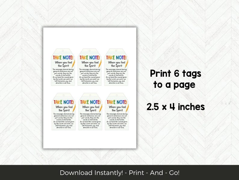 LDS General Conference Treat Tag, Primary General Conference Tag ...