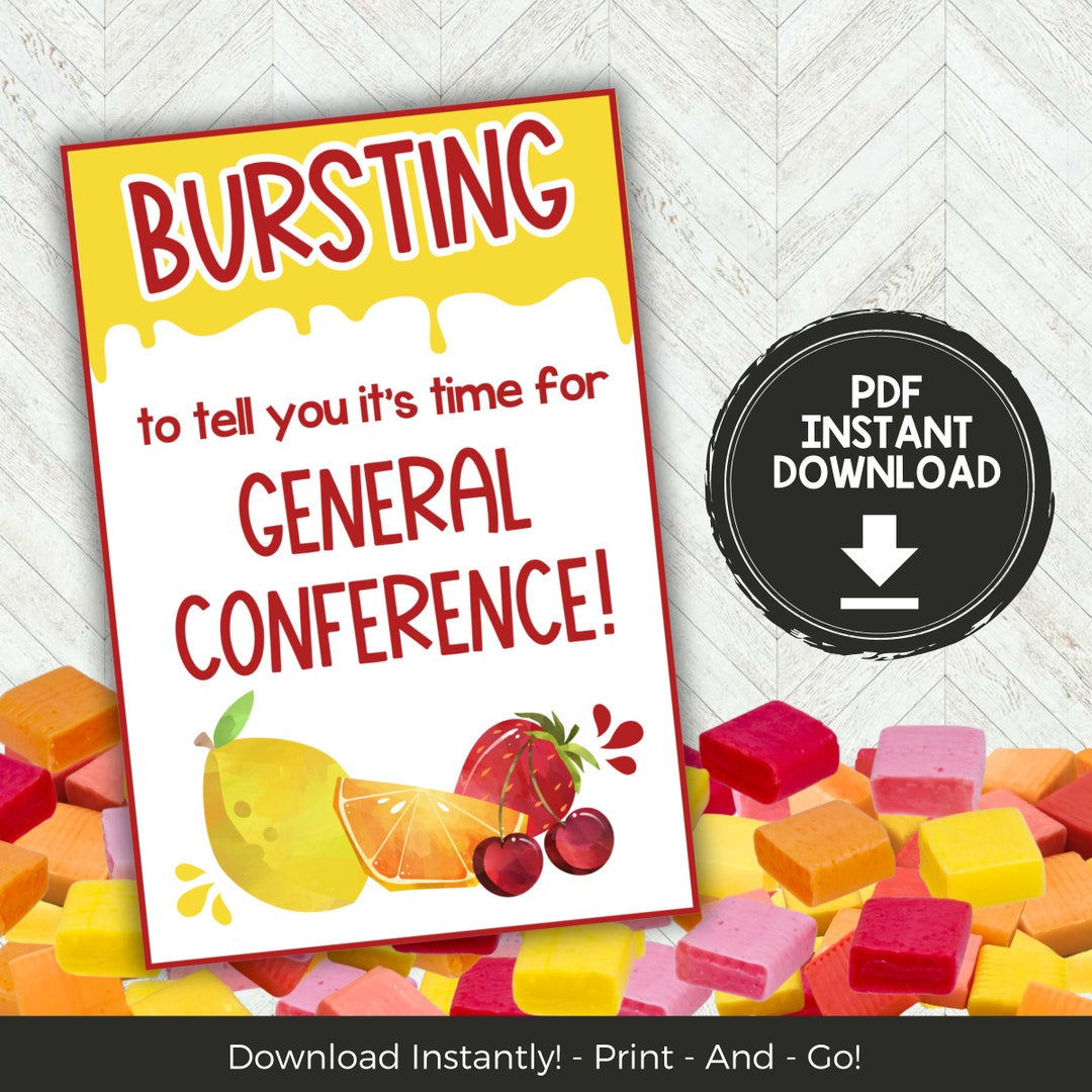 LDS Printable General Conference Treat Tag, Primary General Conference ...