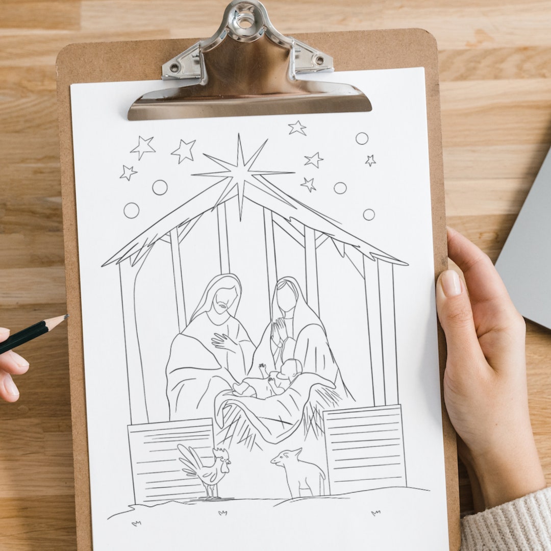 Printable Christmas Coloring Pages, Bible Story Nativity Coloring Pages ...