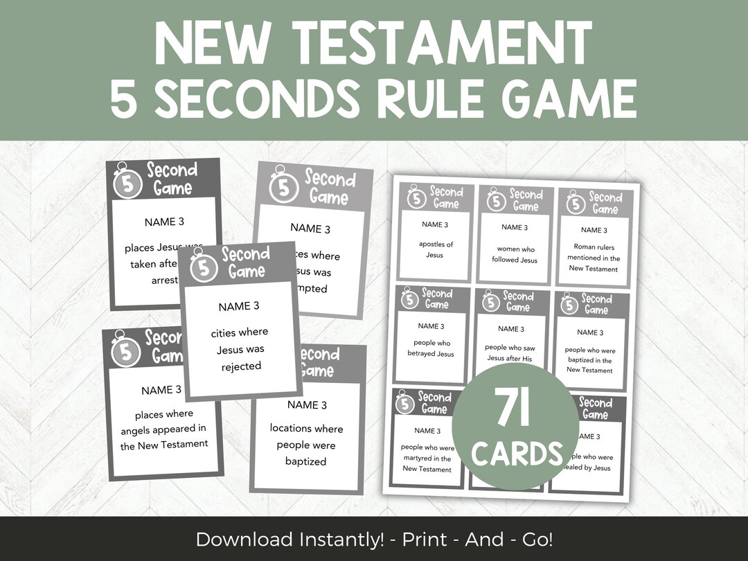 New Testament Game, 5 Second Rule Game, Printable Bible Games for Kids ...