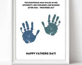 Christian Fathers Day Handprint Printable Fathers Day Card, Dad Gift ...