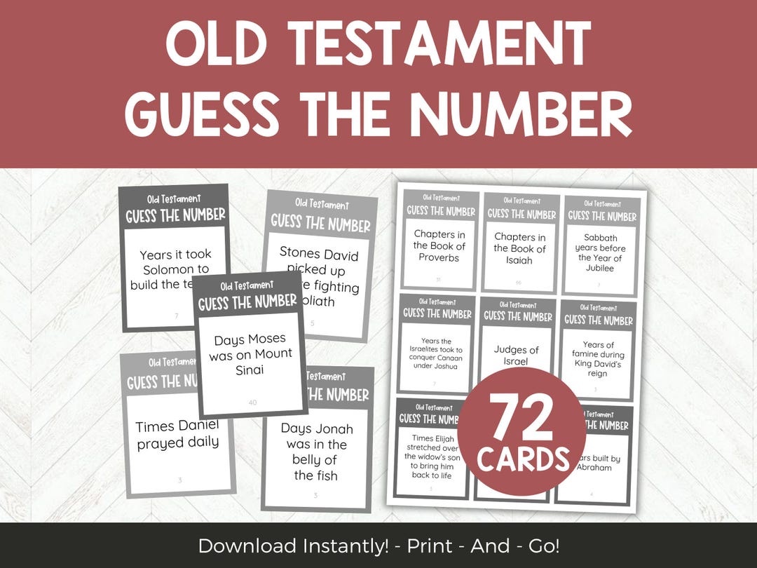 Old Testament Game, Guess the Number Game, Printable Bible Game for ...