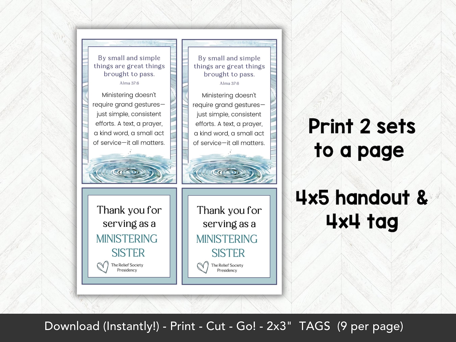 LDS Ministering Handout, Spring Ministering Gift Tag Idea, LDS Relief ...