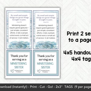 LDS Ministering Handout, Spring Ministering Gift Tag Idea, LDS Relief ...