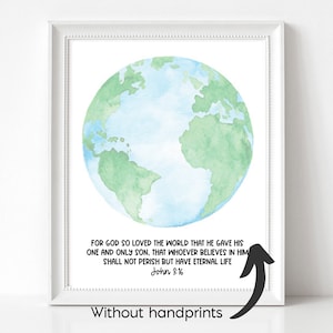 God so Loved the World Children's Bible Handprint Craft, Scripture ...