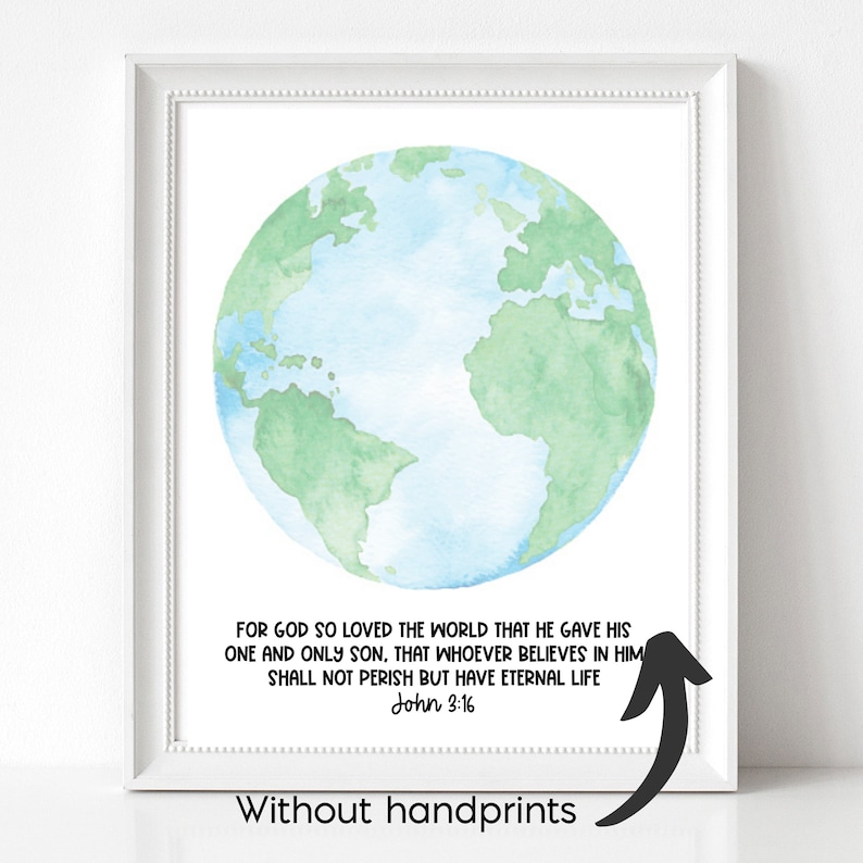 God so Loved the World Children's Bible Handprint Craft, Scripture ...