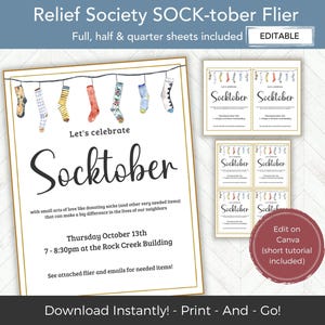 Relief Society Service Activity, RS Activity Invitation Printable, LDS ...
