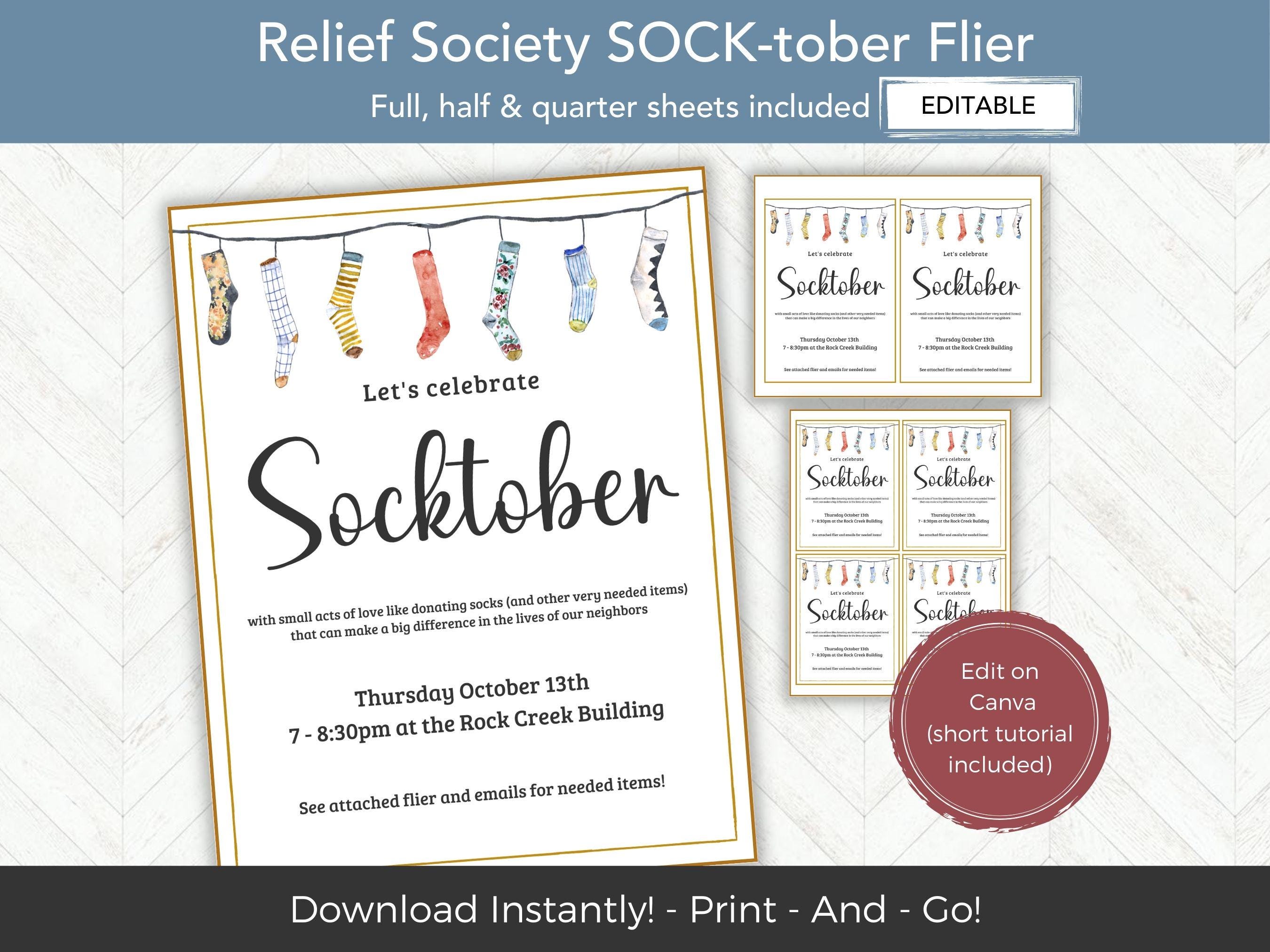 Relief Society Service Activity, RS Activity Invitation Printable, LDS ...