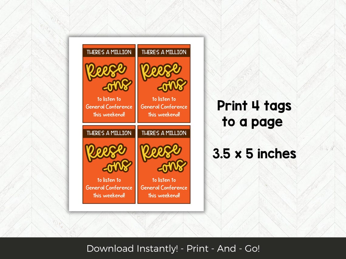 LDS Printable General Conference Treat Tag, Primary General Conference ...