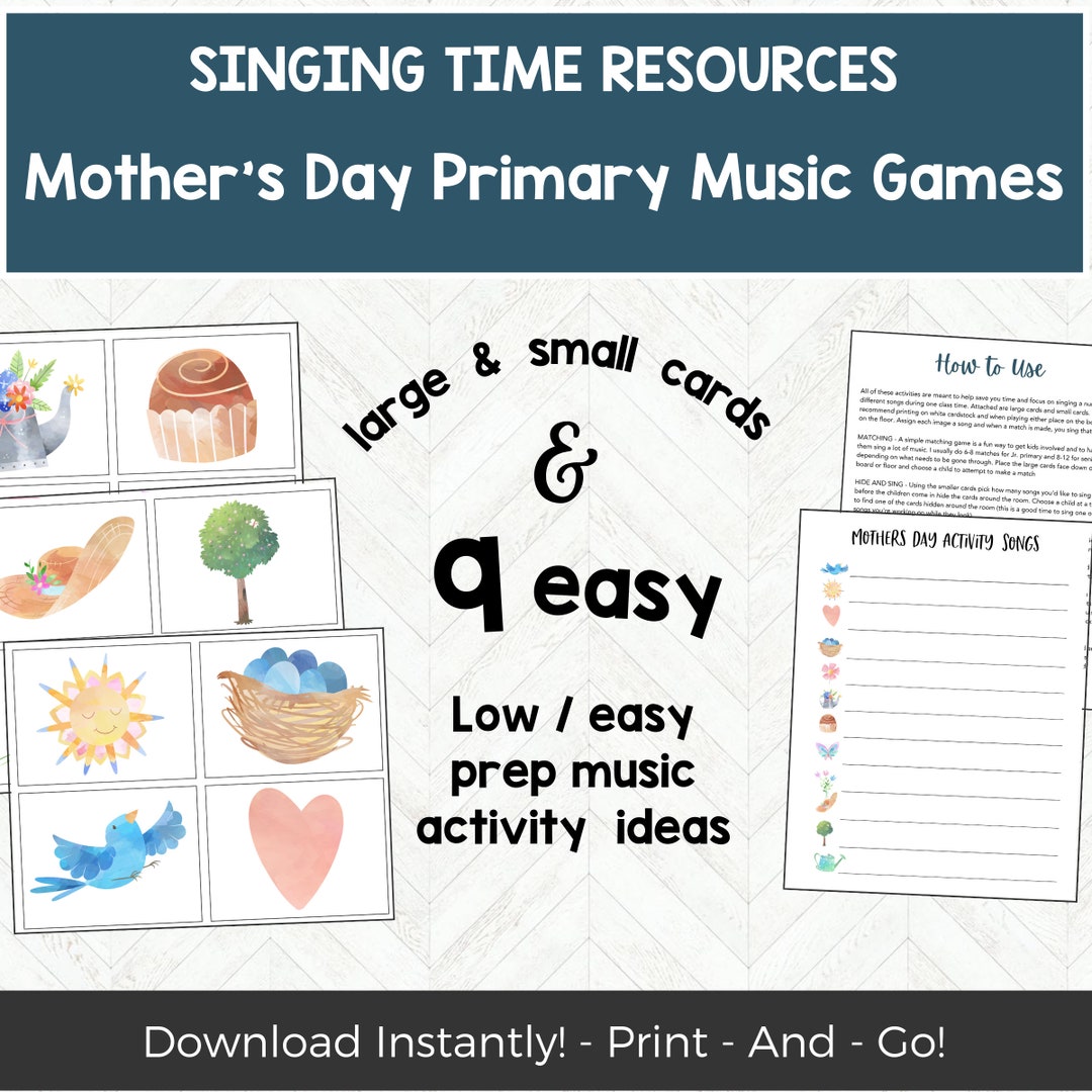 Mothers Day Singing Time Activity, LDS Primary Chorister, LDS Primary ...