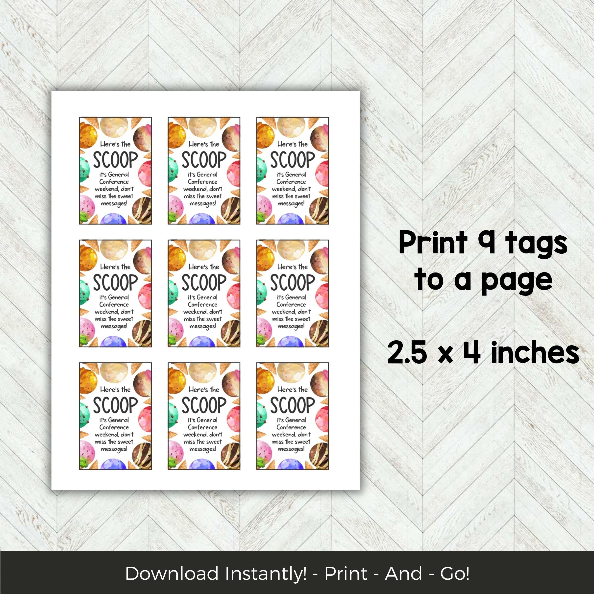 LDS Printable General Conference Treat Tag, Primary General Conference ...