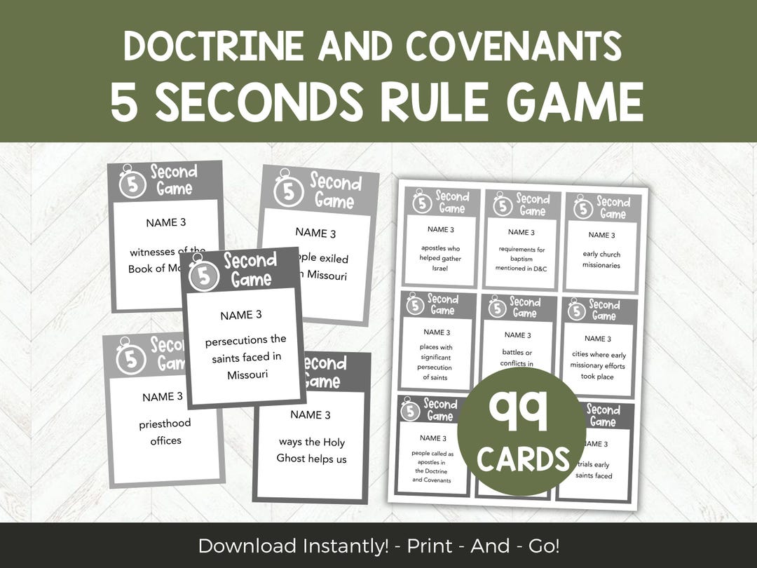 Doctrine and Covenants LDS Game, D&C 5 Second Game for LDS Seminary ...