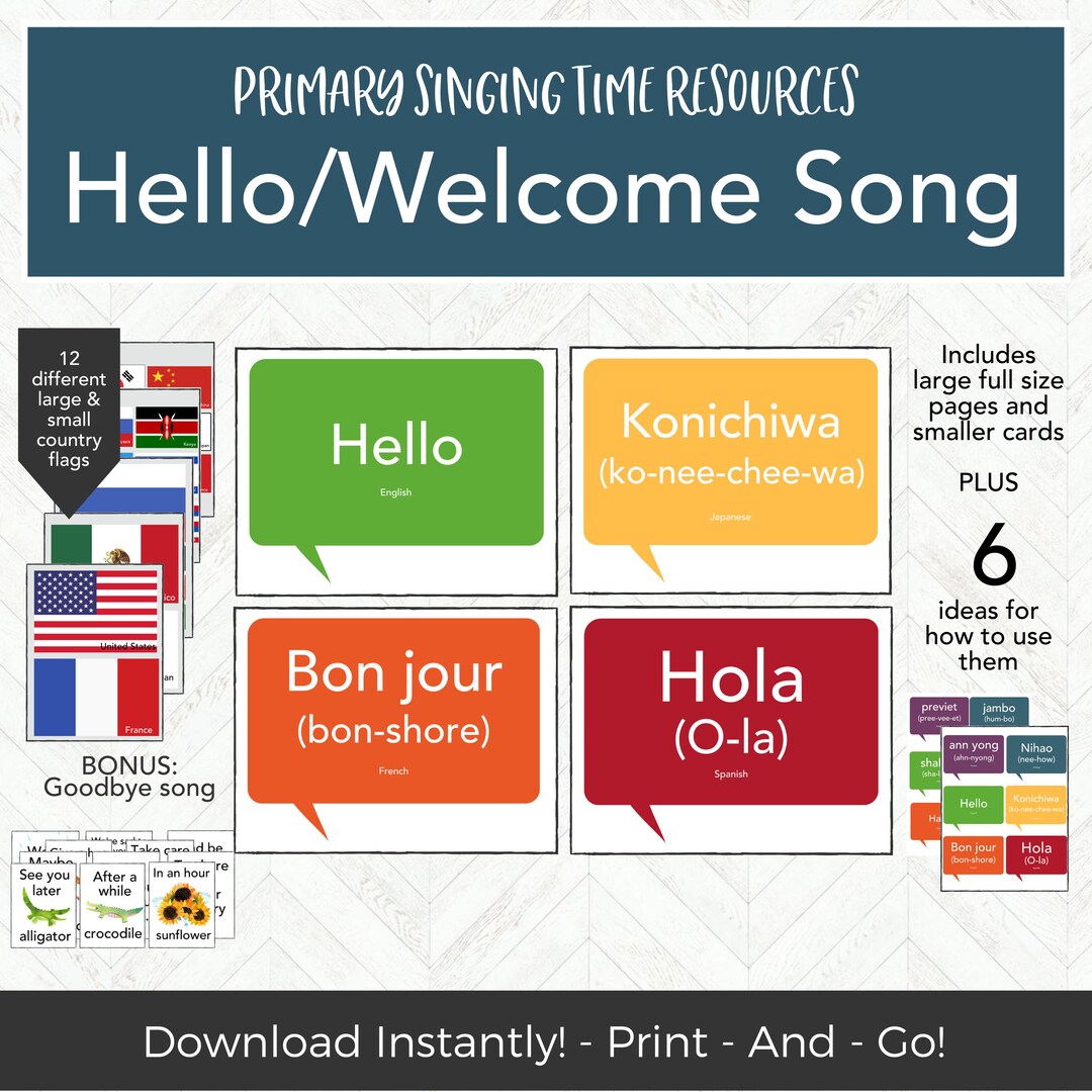 Welcome Hello Song LDS Primary Chorister, LDS Primary Nursery, Primary ...