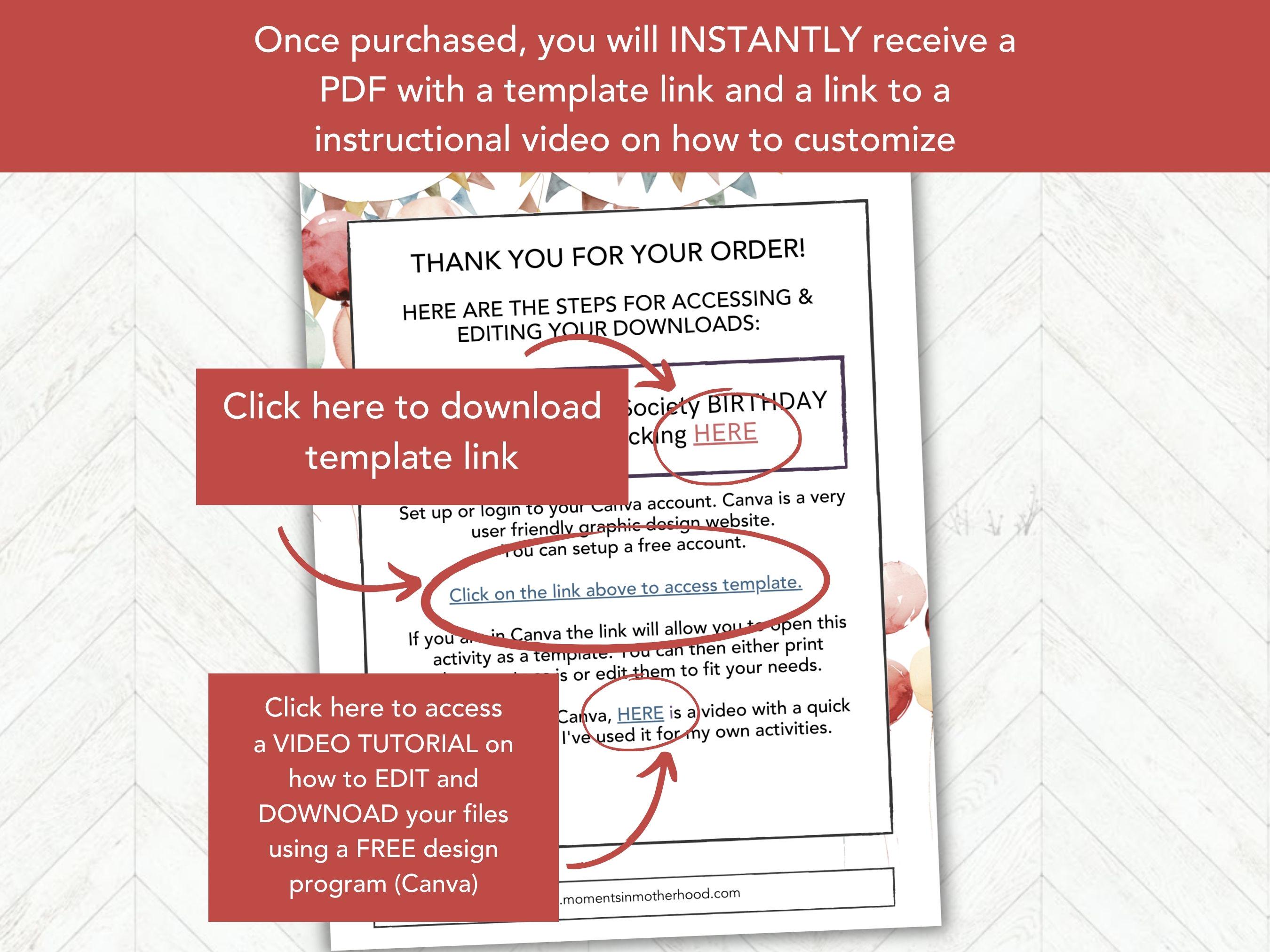 LDS Relief Society Birthday Celebration Activity, EDITABLE Activities ...