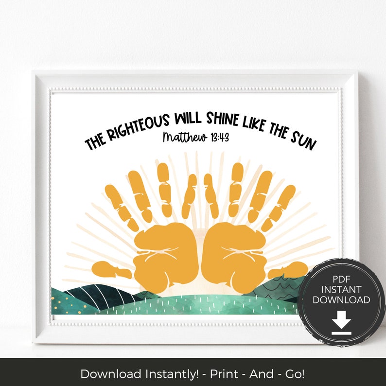Sun Children's Bible Handprint Craft, Scripture Handprint Art ...