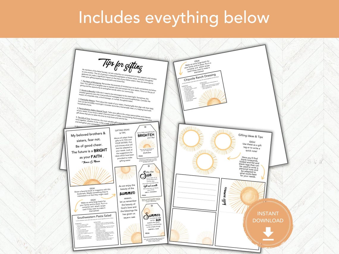 Summer Ministering Kit, Relief Society Gift Idea, LDS Ministering ...