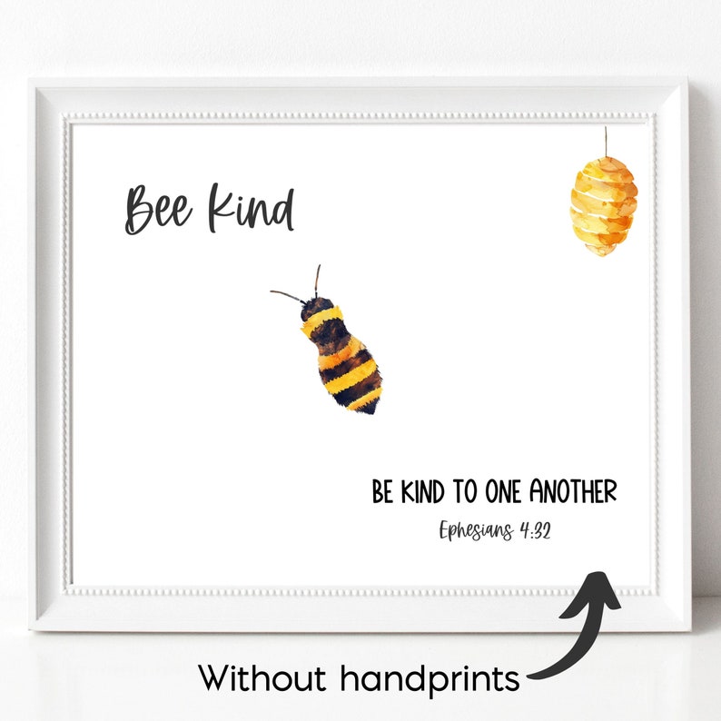 BEE Kind Printable Bible Verse Handprint Art, Handprint Craft ...