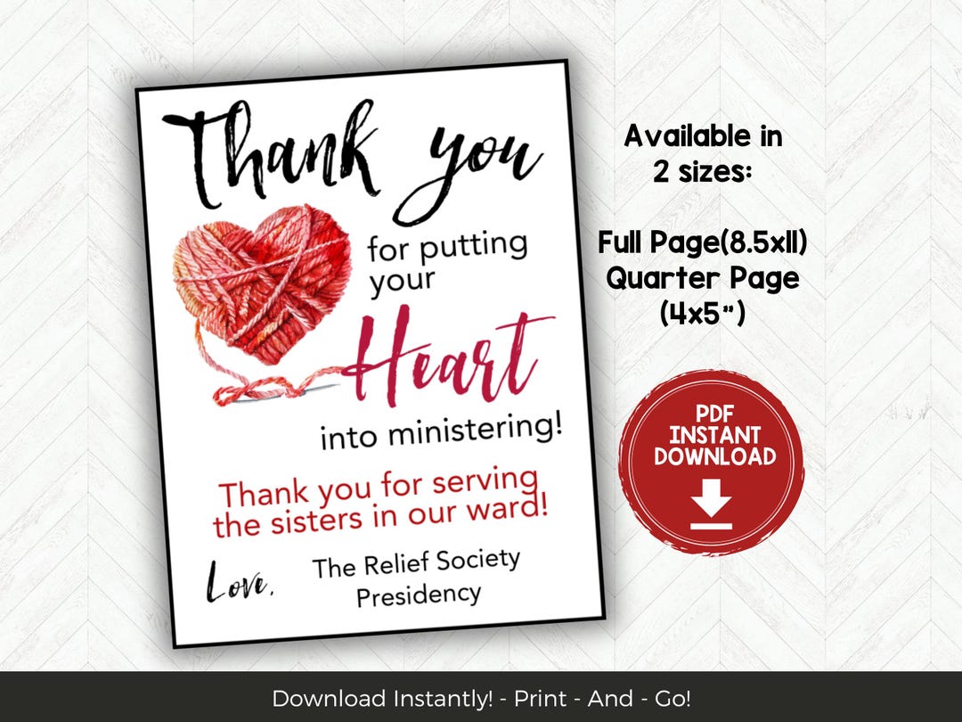 LDS Ministering Handout, Spring Ministering Gift Idea, LDS Relief ...